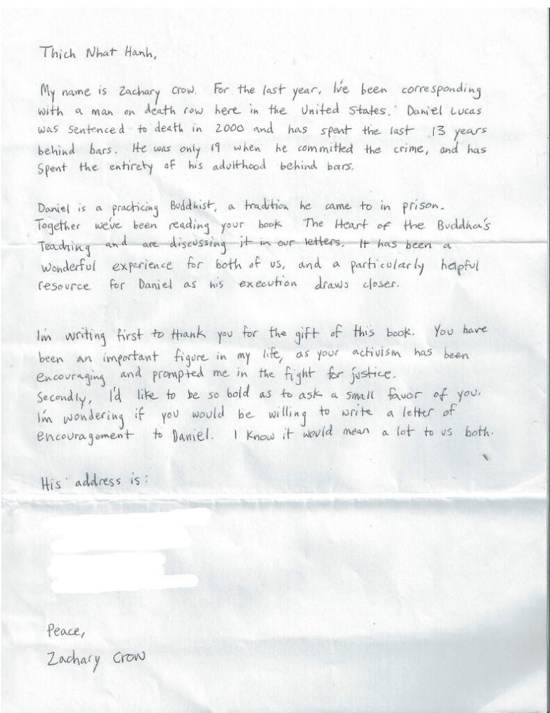 Letter to a Prisoner | Plum Village