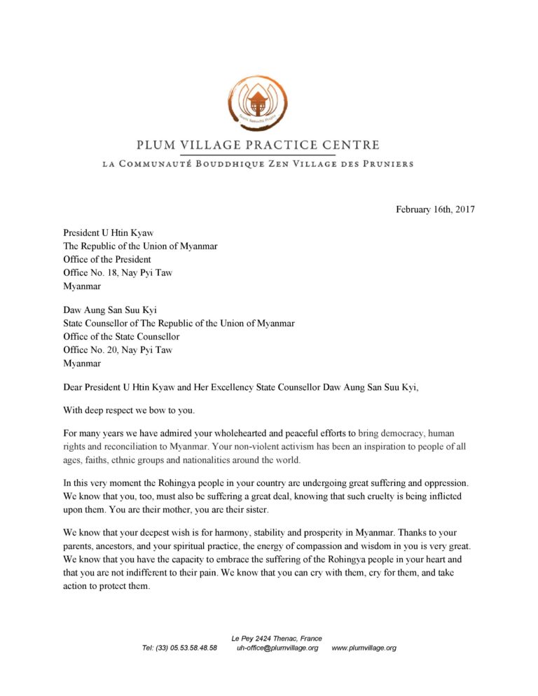 Drops of Compassion: a letter from Sister Chan Khong | Plum Village